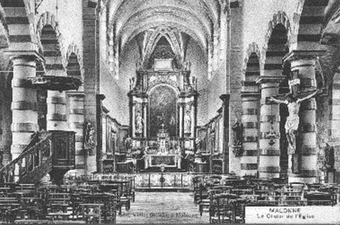 Malonne... les cartes postales: le Coeur de l'Eglise